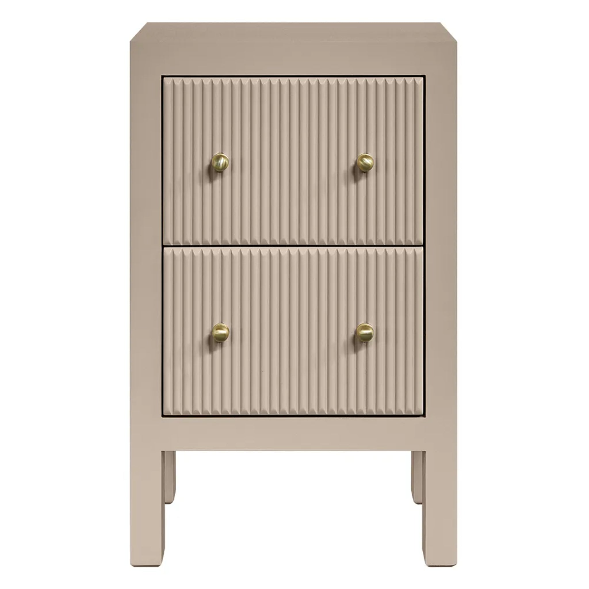 Ariana Petite Fluted Bedside Table - Beige – Alfresco Collective