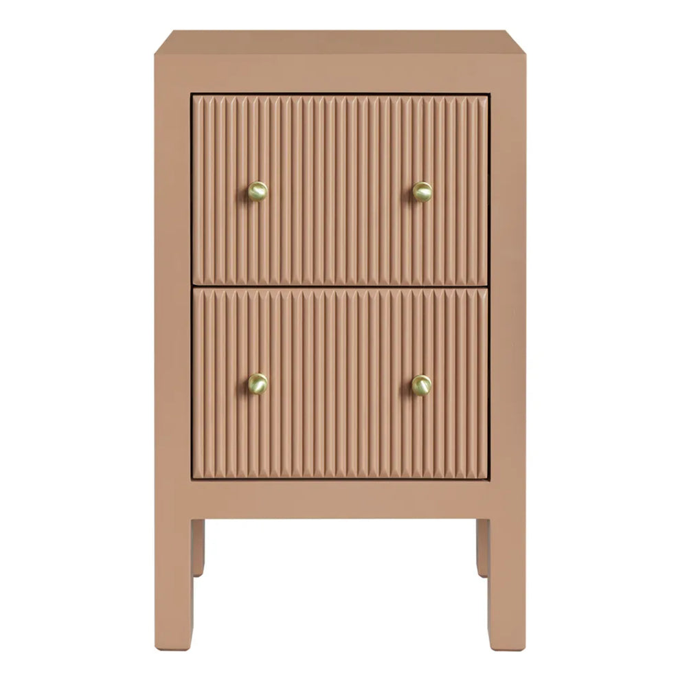 Ariana Petite Fluted Bedside Table - Mocha Mousse – Alfresco Collective