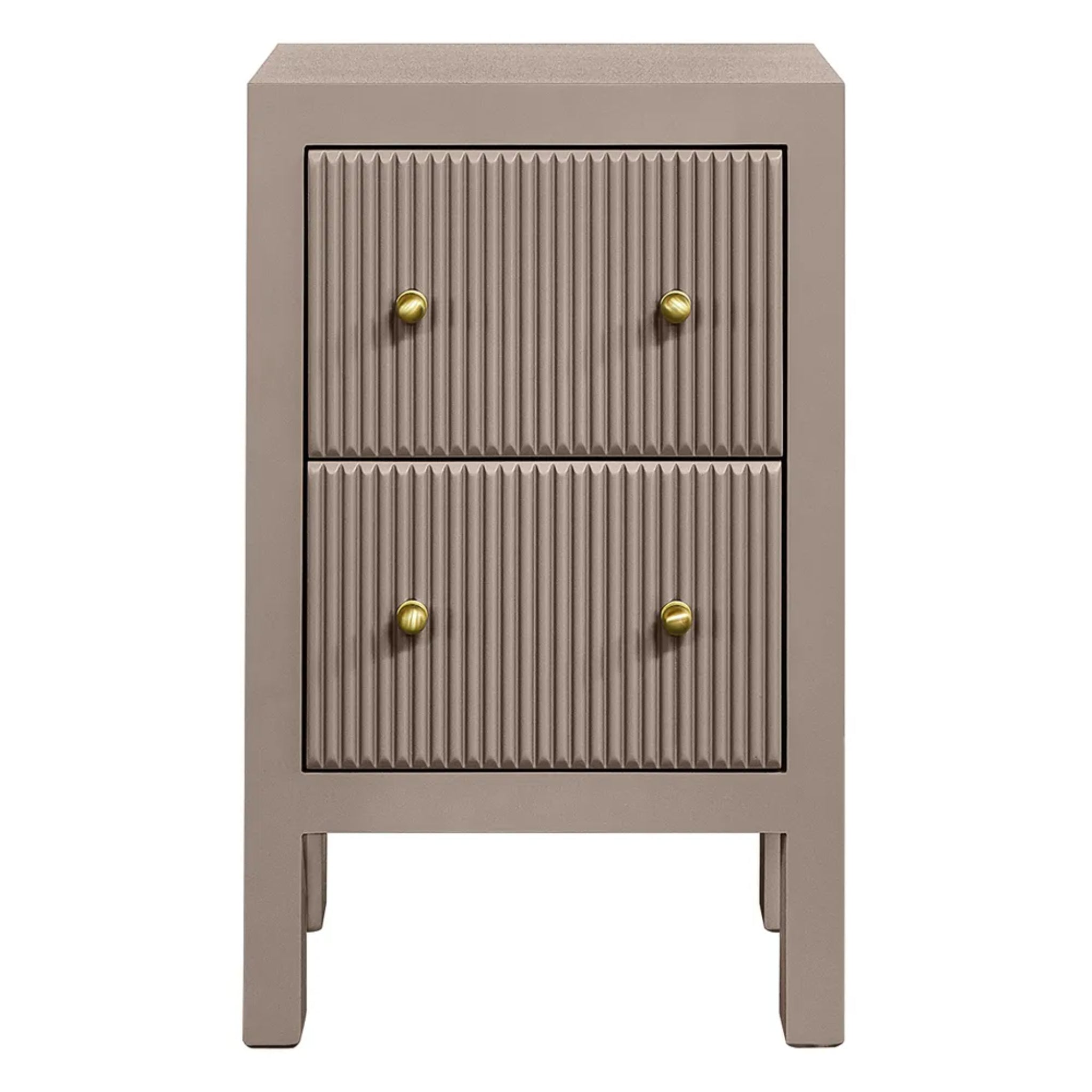 Ariana Petite Fluted Bedside Table - Taupe – Alfresco Collective