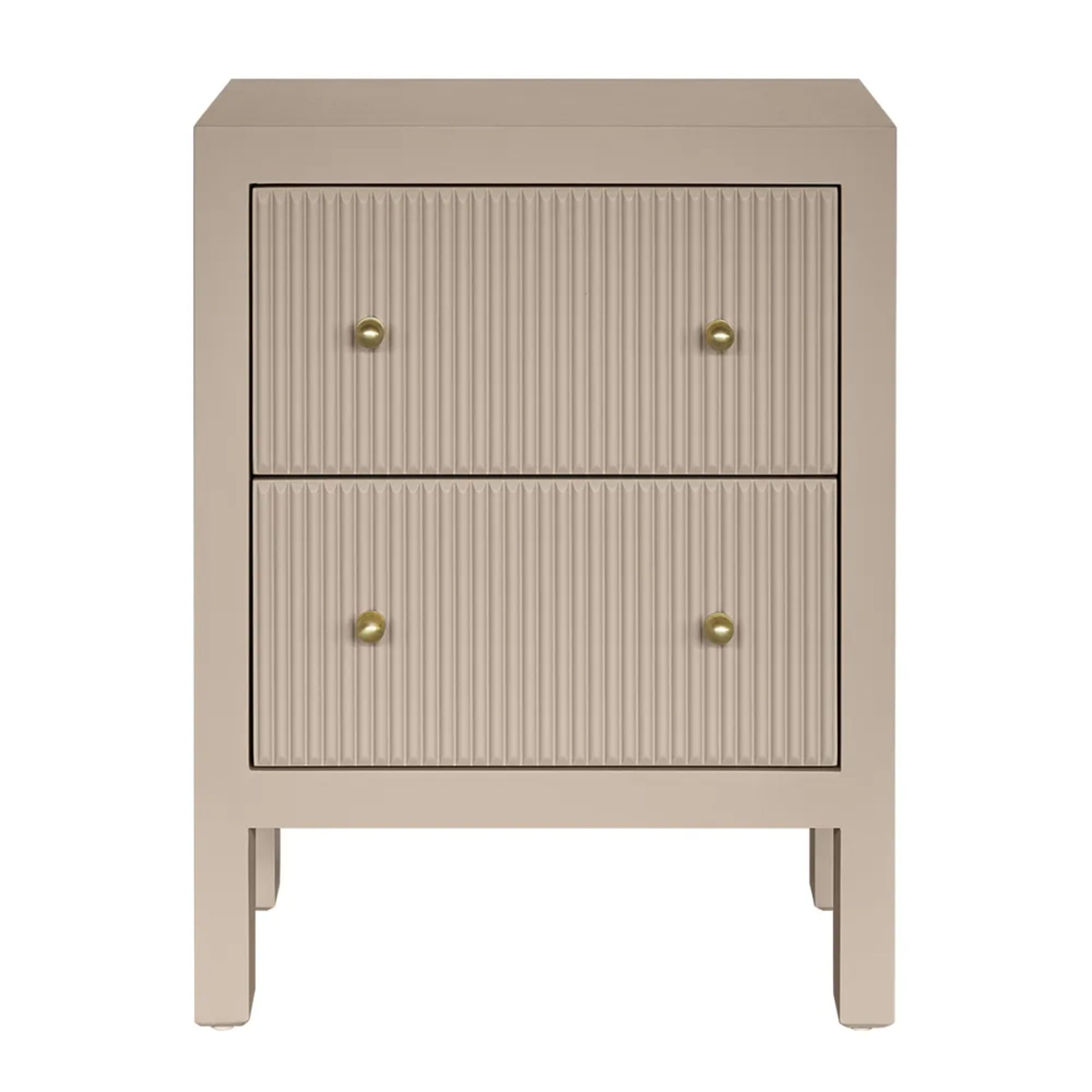 Ariana Small Fluted Bedside Table - Beige – Alfresco Collective