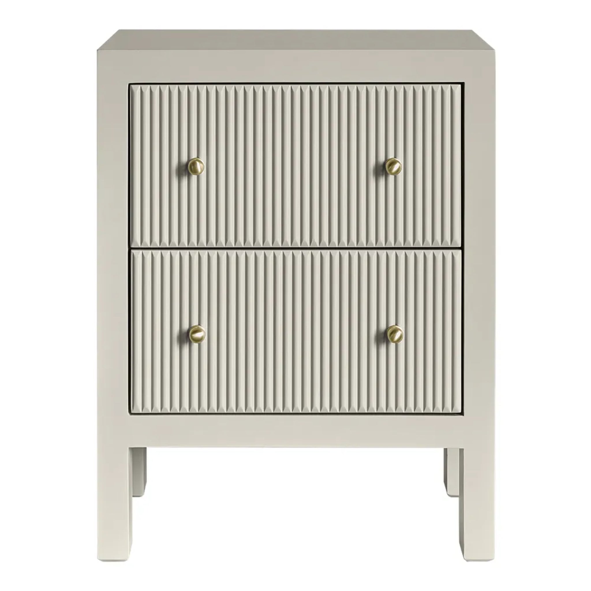 Ariana Small Fluted Bedside Table - Grey – Alfresco Collective