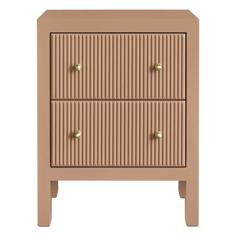 Ariana Small Fluted Bedside Table - Mocha Mousse – Alfresco Collective
