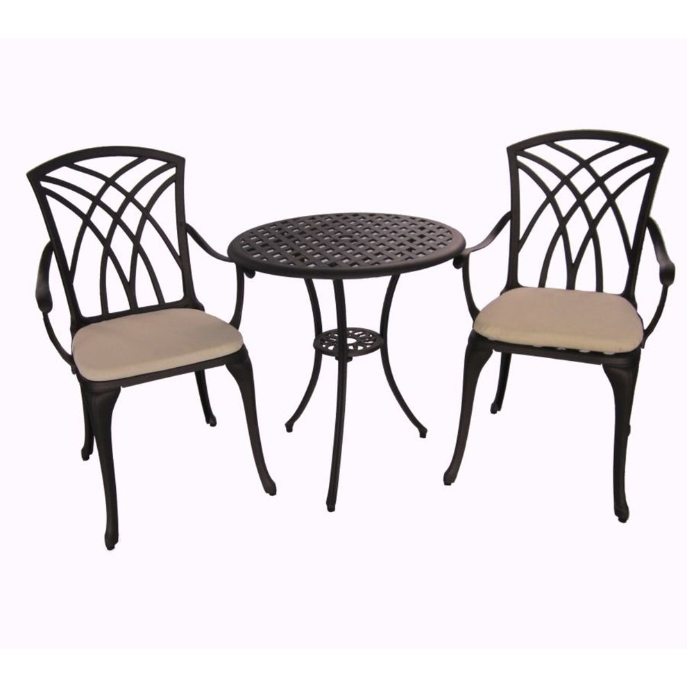 Mauritius 3pc Cast Aluminium Outdoor Table Set – Alfresco Collective
