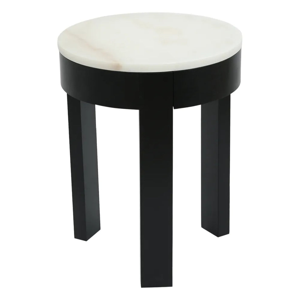 Oliver Small Round Marble Side Table - Black – Alfresco Collective