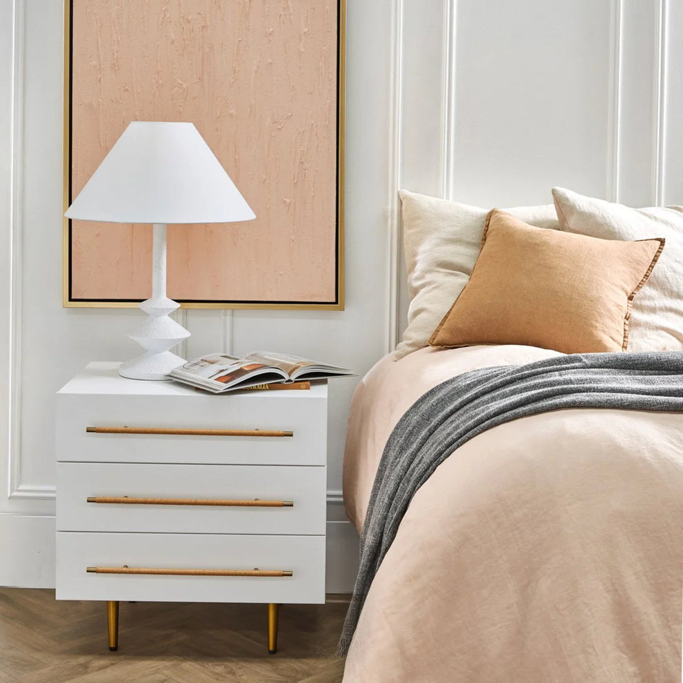 Retreat Ash Wood Bedside Table - White – Alfresco Collective