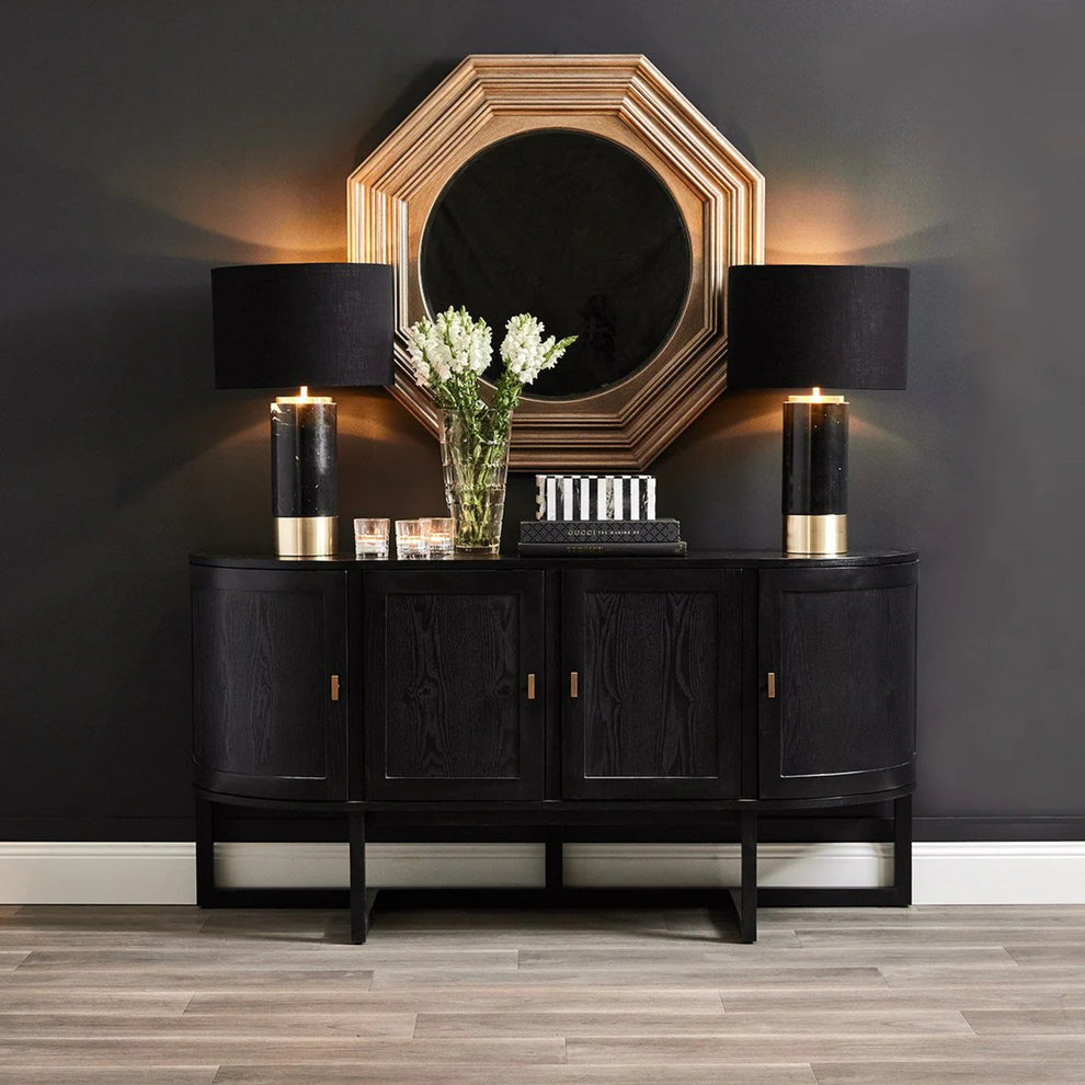 Theodore Curved Silhouette Sideboard Buffet Table - Black – Alfresco ...