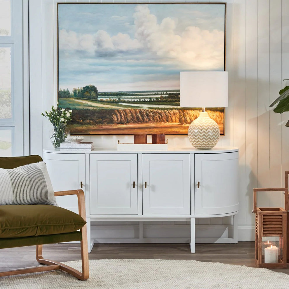 Theodore Curved Silhouette Sideboard Buffet Table - White – Alfresco ...